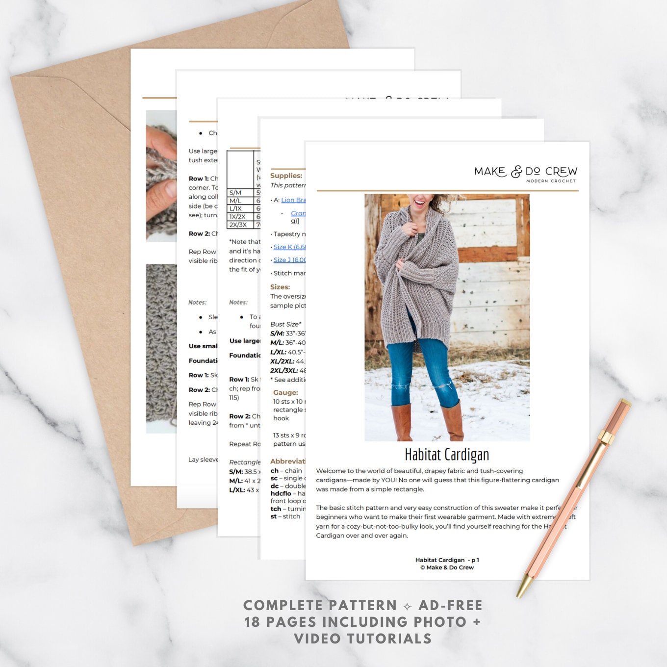 Crochet Pattern / Easy Cardigan From Rectangle / Beginner - Etsy UK