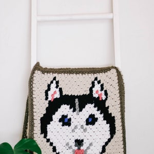 Crochet Pattern / Husky Dog Portrait / C2C Dog Blanket / Puppy Graphgan ...
