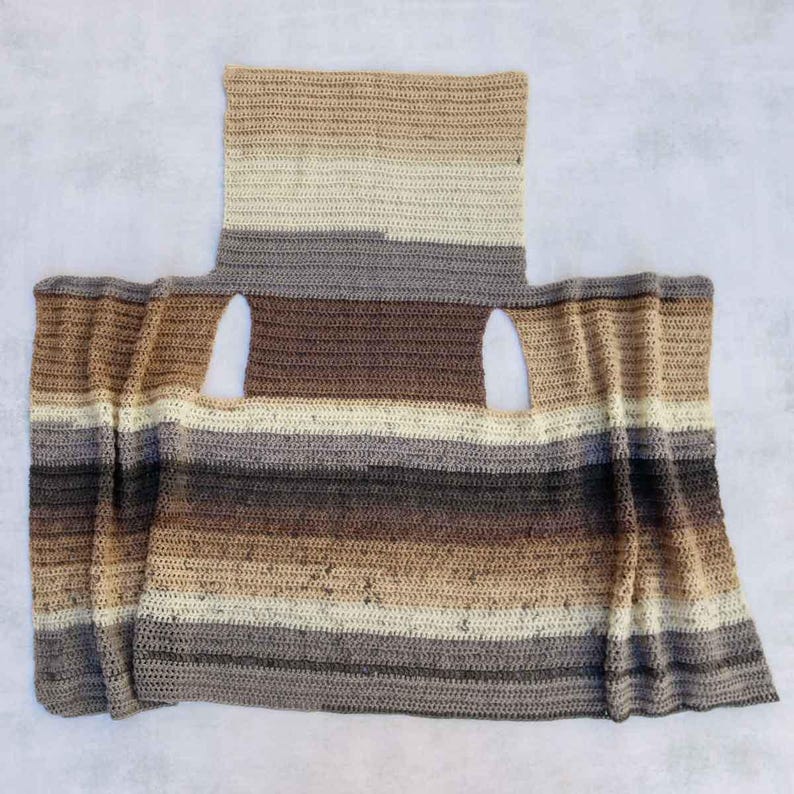 Crochet Pattern / Hooded Sweater / Rectangle Cardigan With Fringe ...