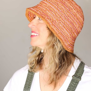Knitting Pattern / Colorful Summer Hat / Easy Knit Garter Stitch Bucket ...