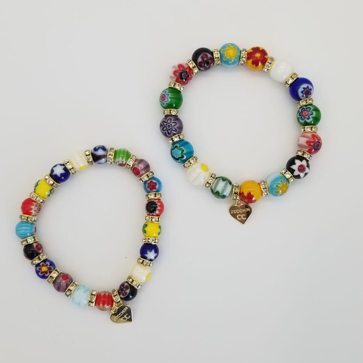 Millefiore Bracelet, Murano Glass Bracelet, Stretch Bracelet ...