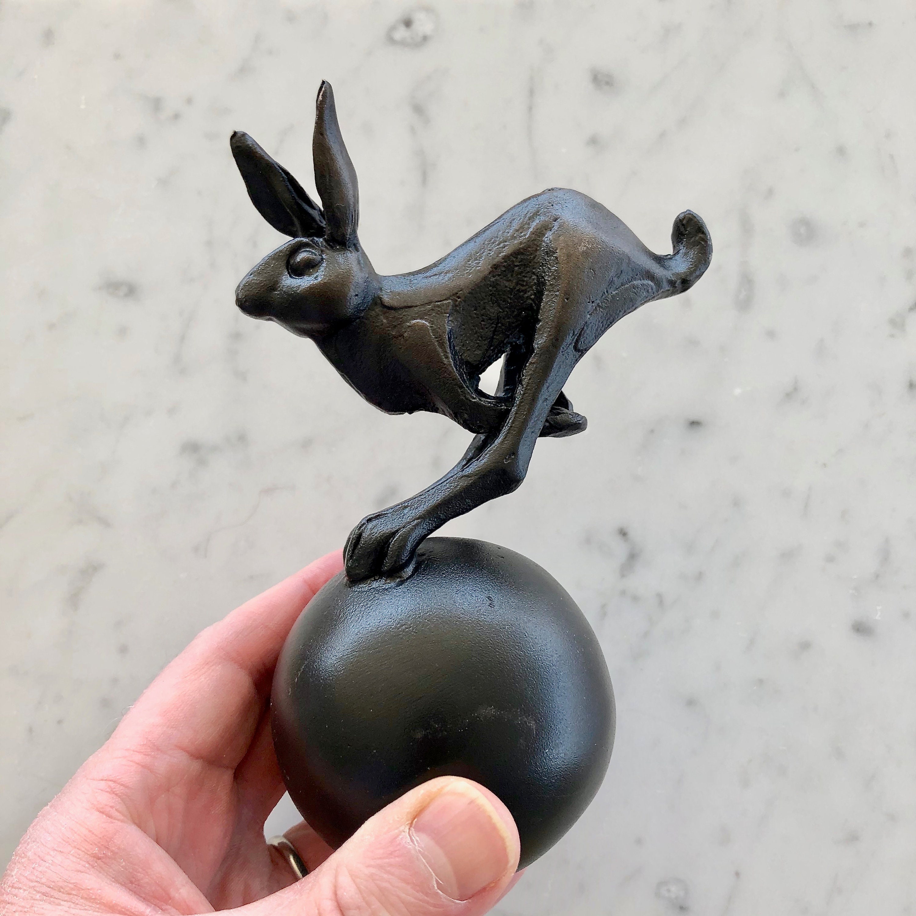 Solid Bronze Cast "hare" Door Knob - Etsy