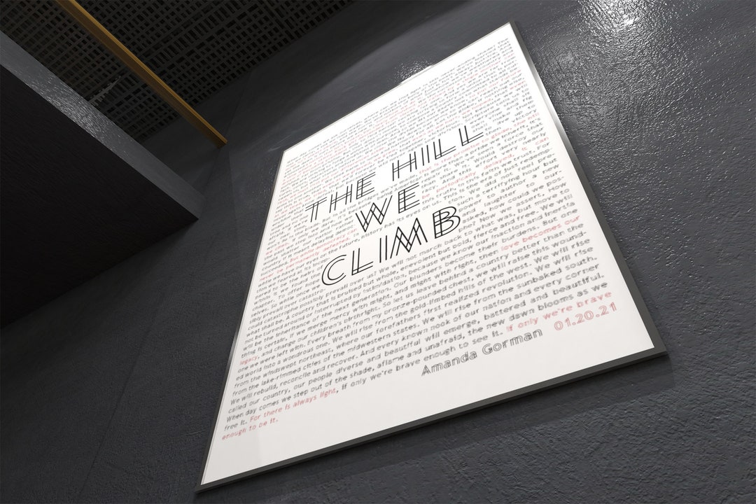 Amanda Gorman Full Poem | Printable (SVG, PNG, PDF) "the Hill We Climb ...