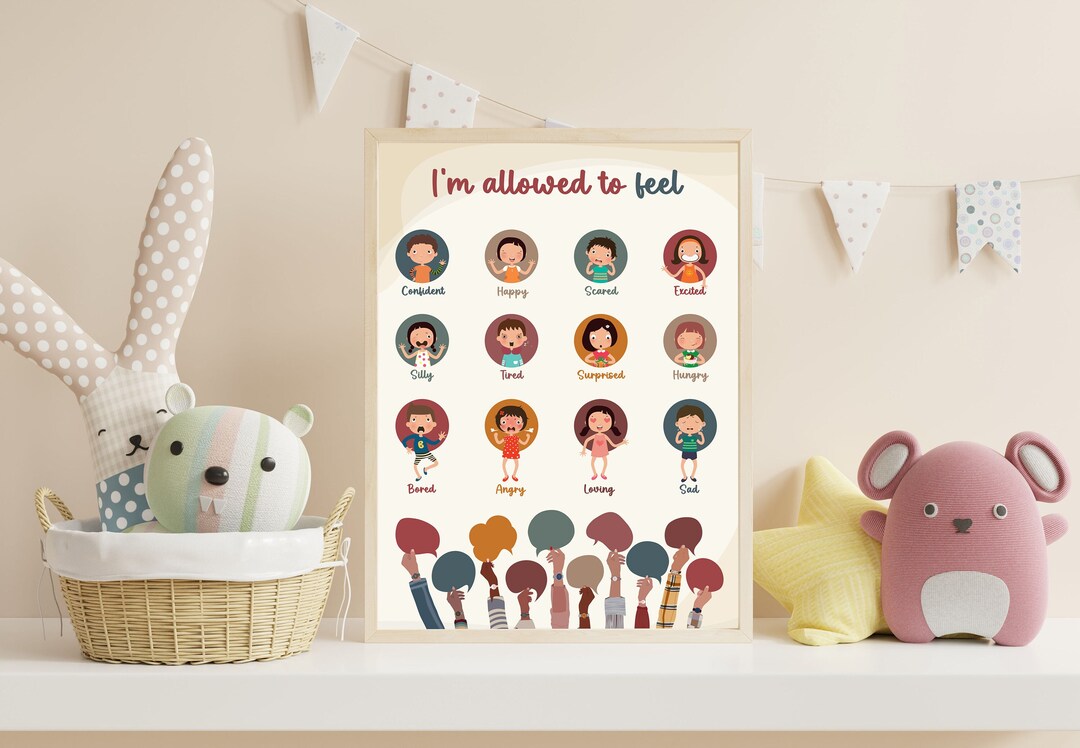 Children's Inclusive Feelings Art Print Educational Posters Emotions ...