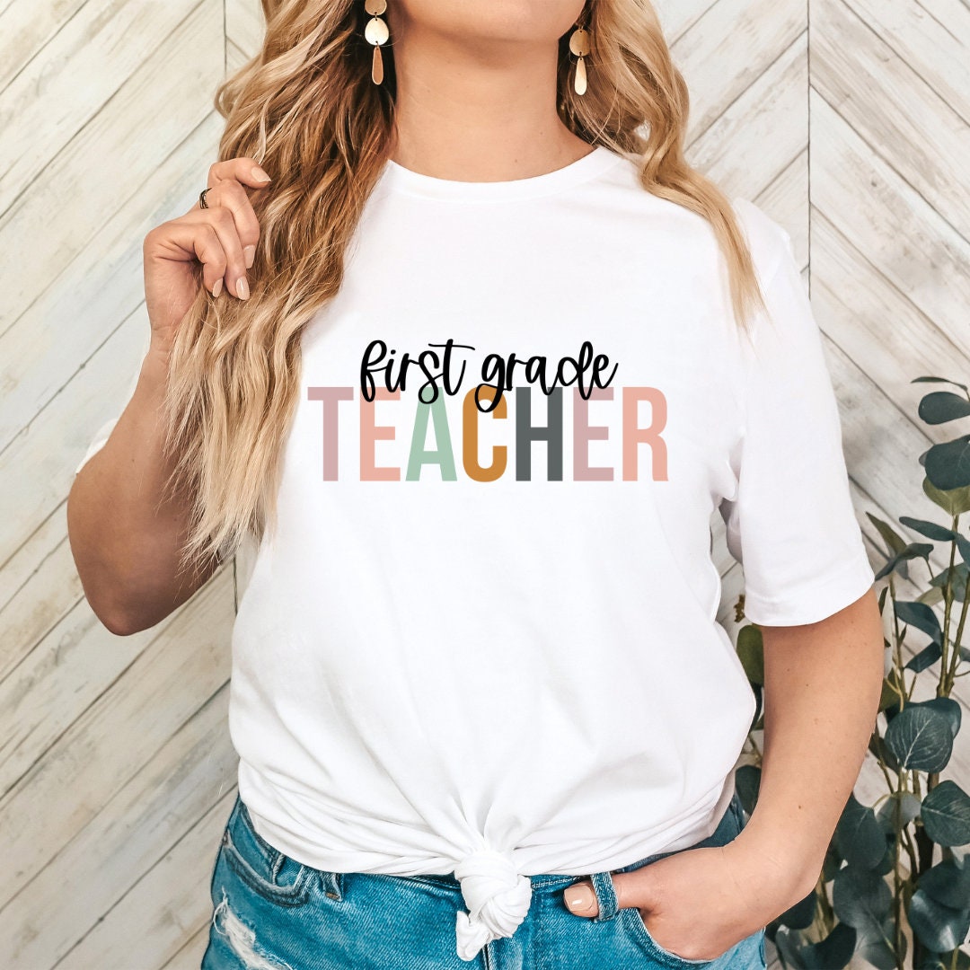 First Grade, Teacher Tshirt, Teacher Shirt, Teacher, Back to School ...