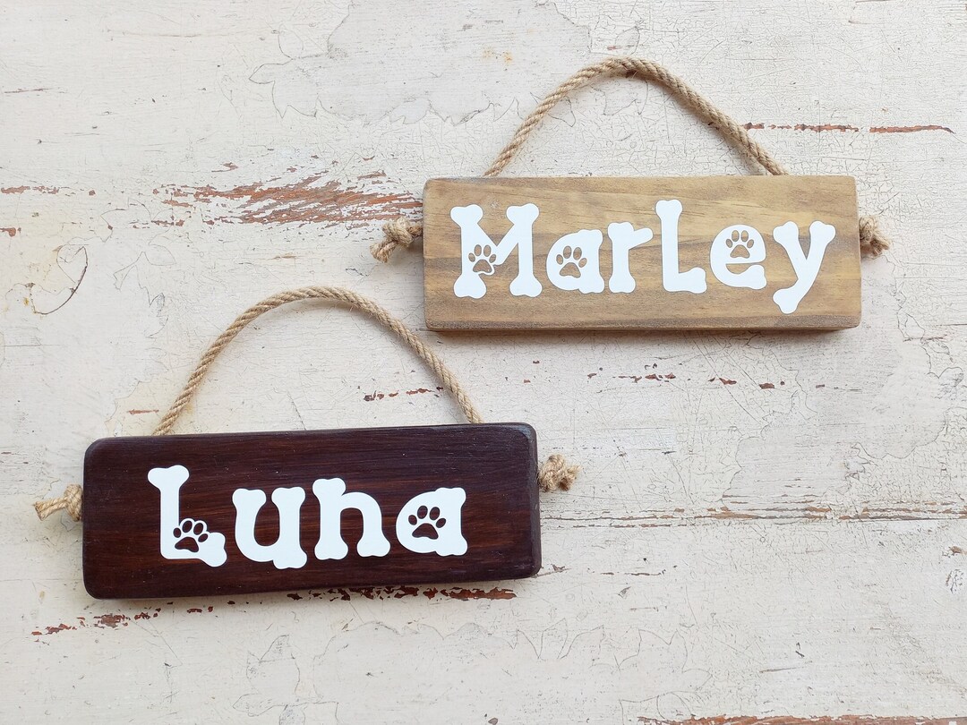 Dog House Sign in Wood, Dog Name Wood Sign, Personalized Rustic Pet ...