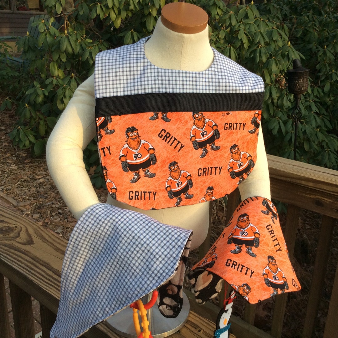 Flyers Gritty Bib Set, Upcycled Shirt, Handmade USA - Etsy