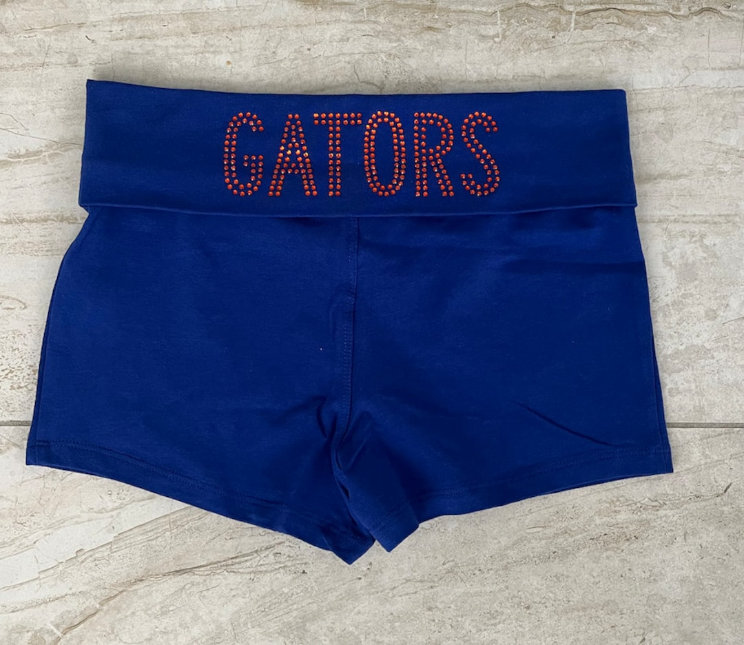 Custom College Rhinestone Yoga Fold Over Shorts| College Bed Party - Etsy