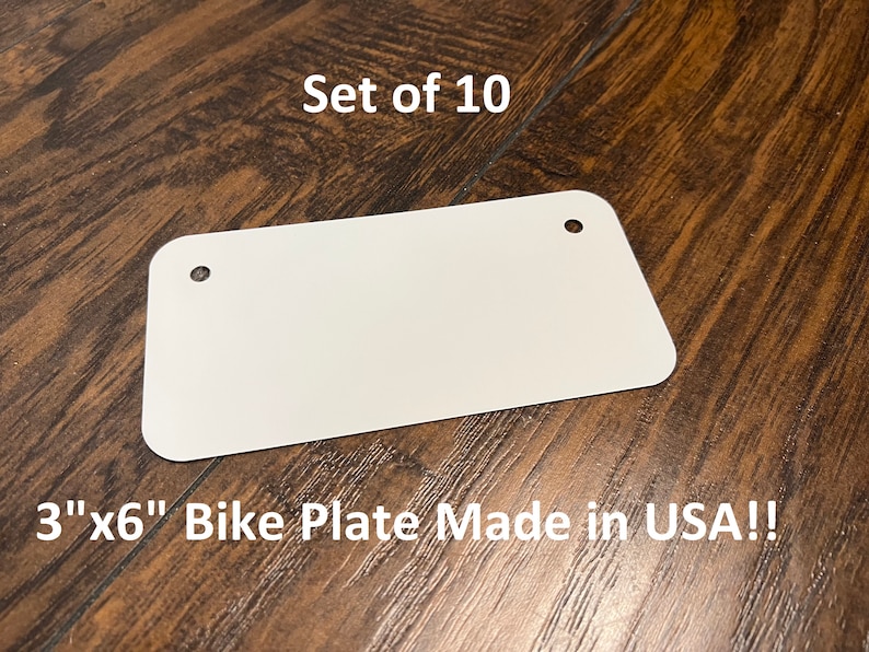 3" X 6" Gloss White Aluminum Sublimation Bicycle License Plate - SET OF ...