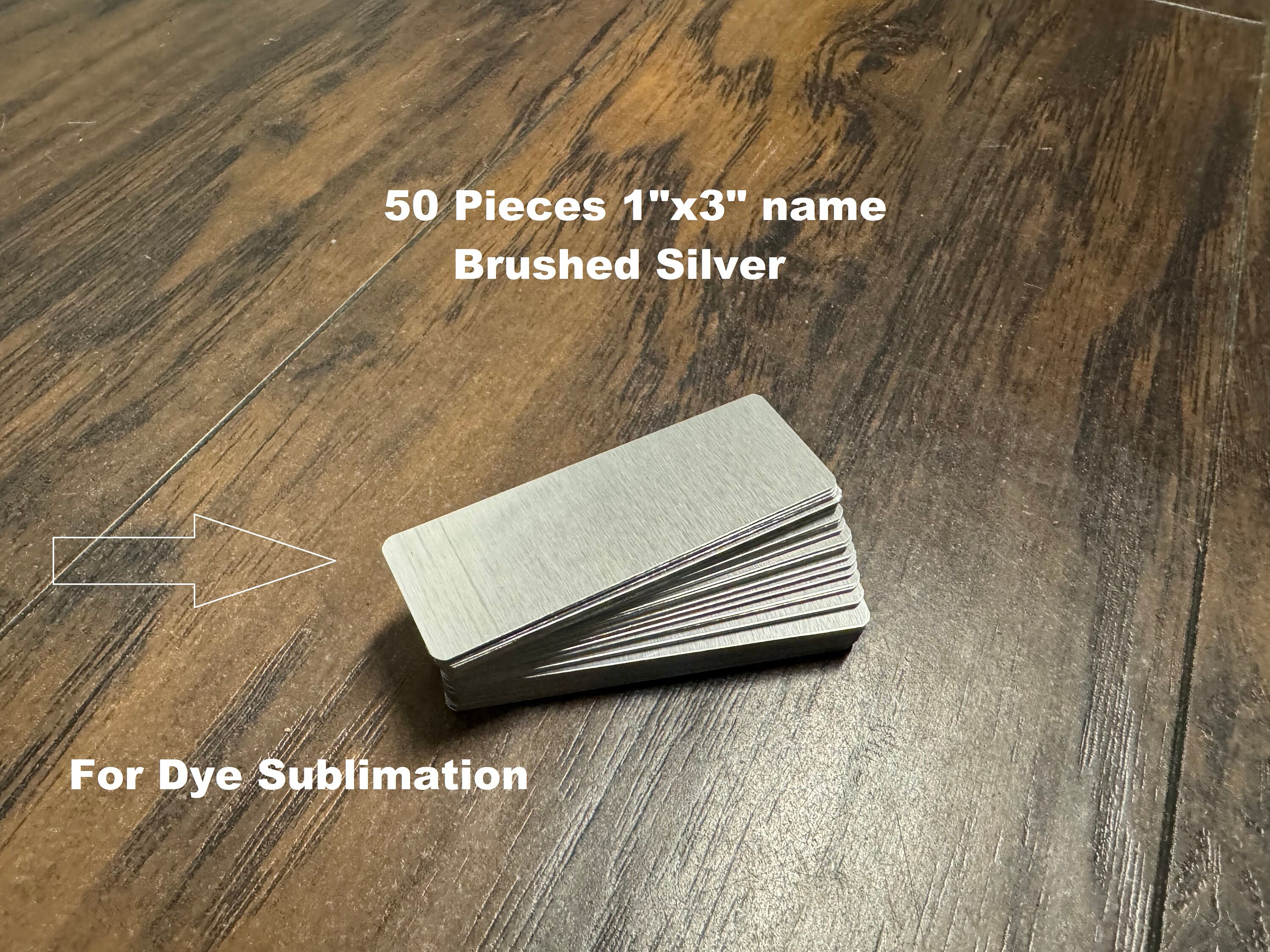 50ea Brushed Silver Dye Sublimation Name Badge Blanks 1" X 3" - Etsy
