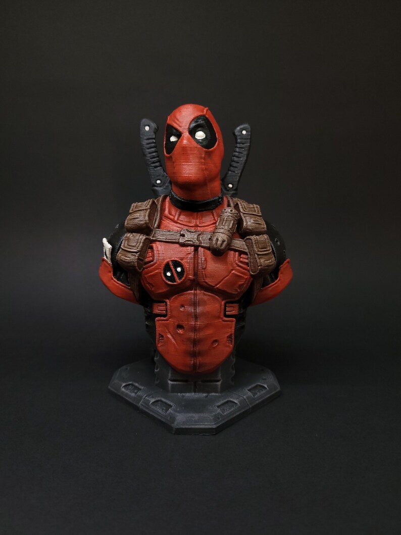 Deadpool Bust matte Varnish Deadpool Sculpture Deadpool Bust 3D Printed ...