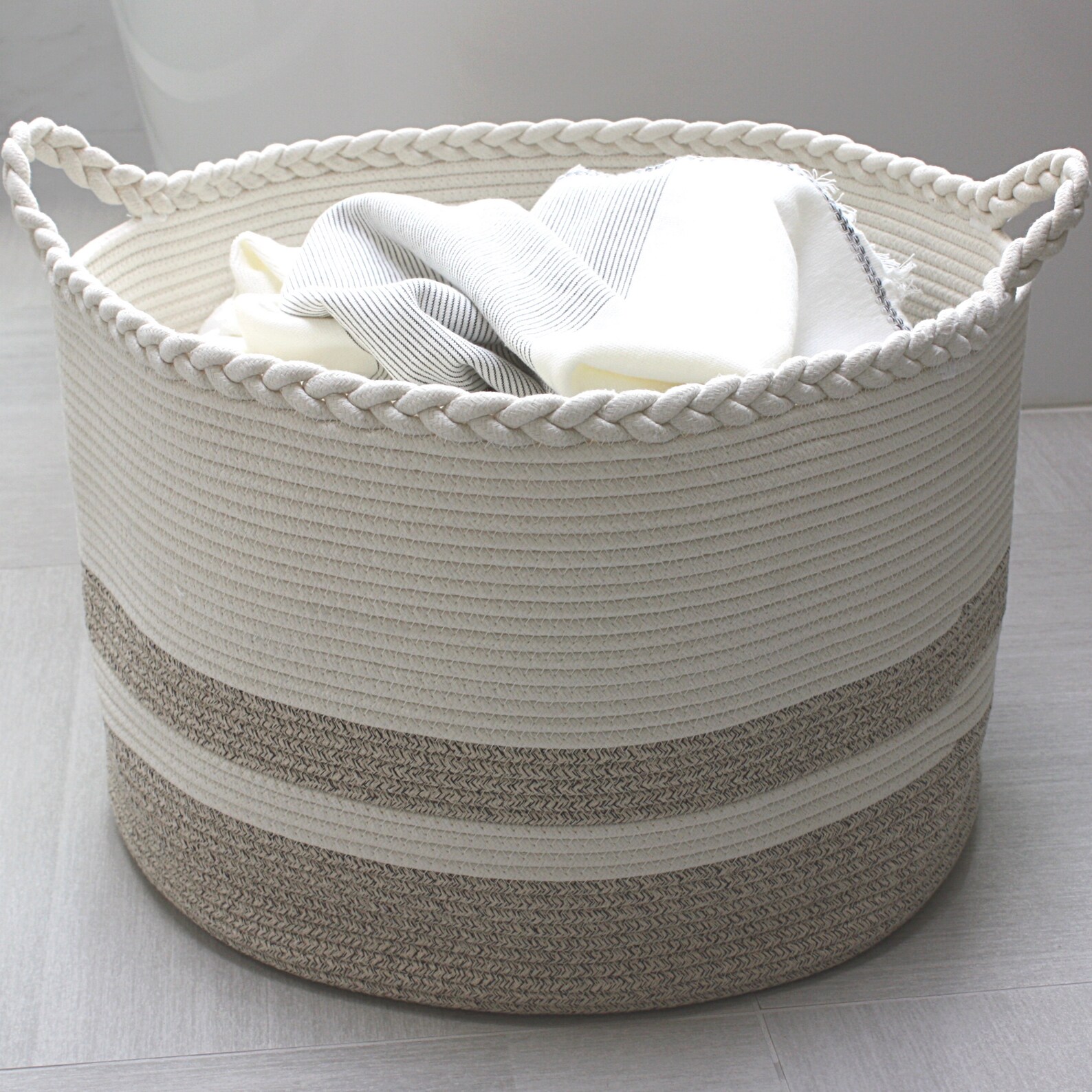 Woven Rope Basket for Blankets Kids Toy Basket or Laundry - Etsy