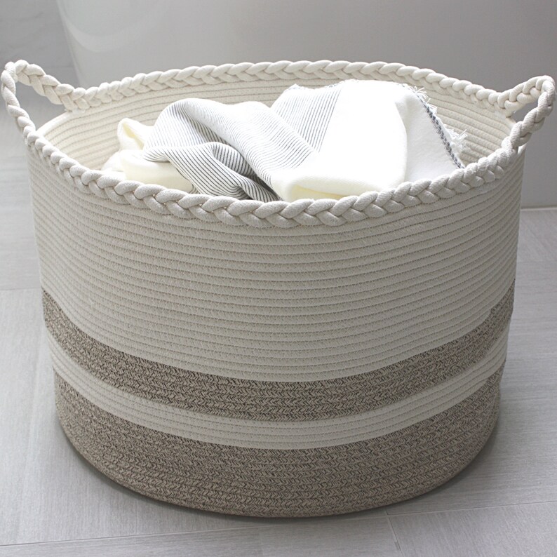 Woven Rope Basket for Blankets Kids Toy Basket or Laundry - Etsy