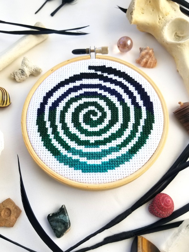 The Spiral Symbol of Life PDF Pattern Cross Stitch - Etsy