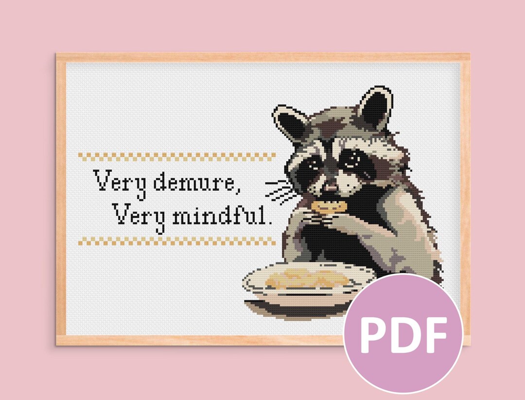 Very Demure, Very Mindful - PDF Pattern Cross Stitch, Embroidery, Wall ...