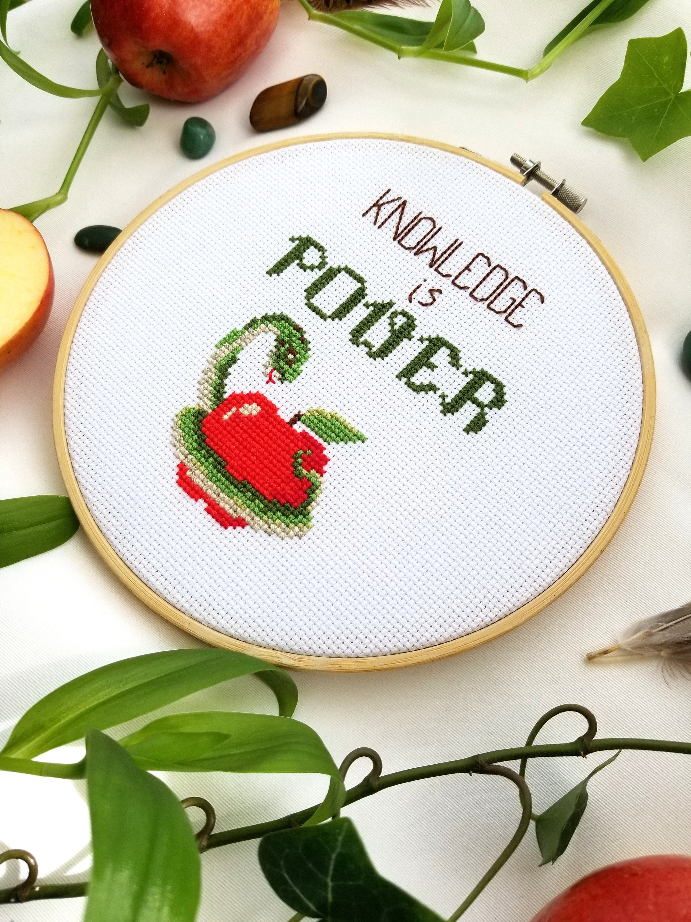 Knowledge is Power PDF Pattern Cross Stitch, Embroidery, Wall Art ...