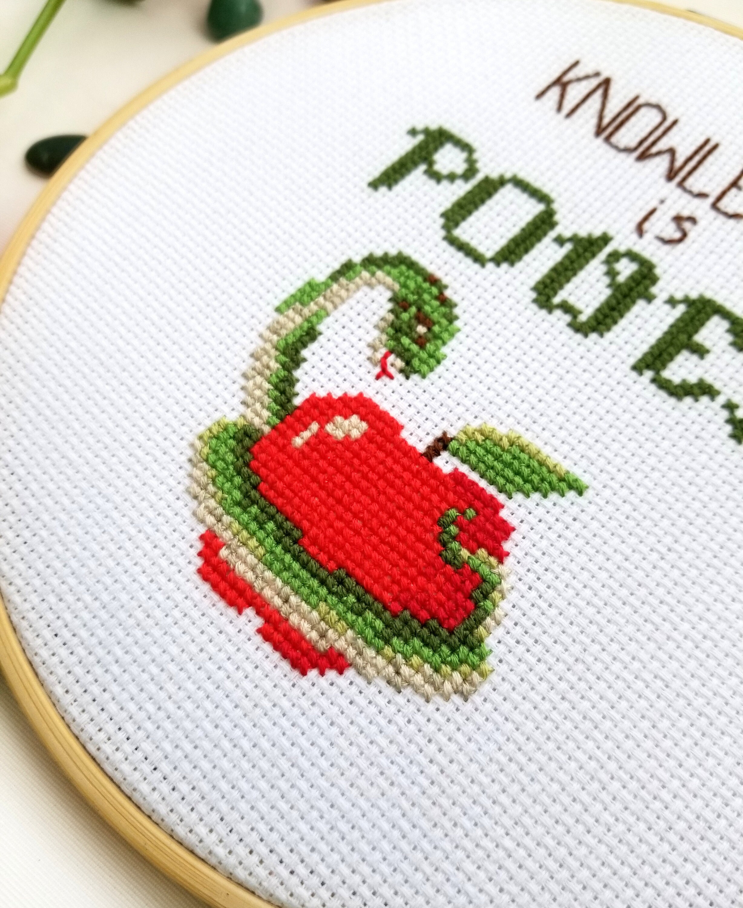 Knowledge is Power PDF Pattern Cross Stitch, Embroidery, Wall Art ...