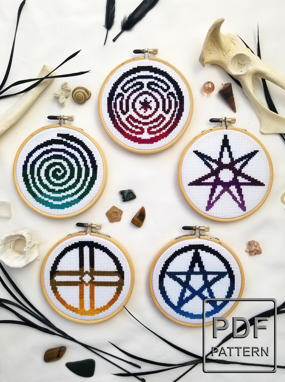 The Symbols of Life 5 Pattern Bundle PDF Pattern Cross - Etsy