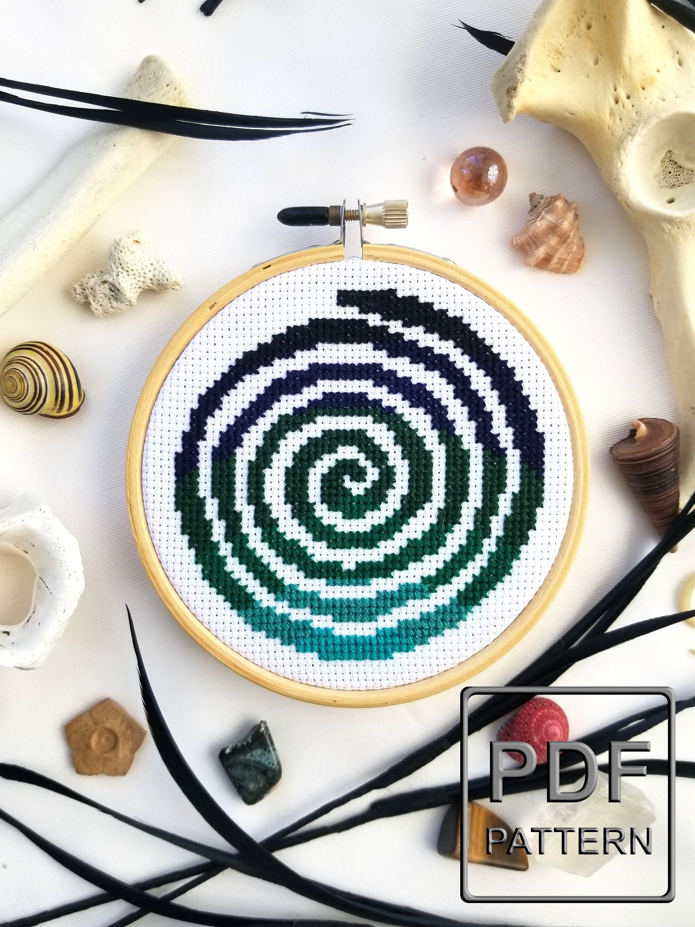 The Spiral Symbol of Life PDF Pattern Cross Stitch - Etsy