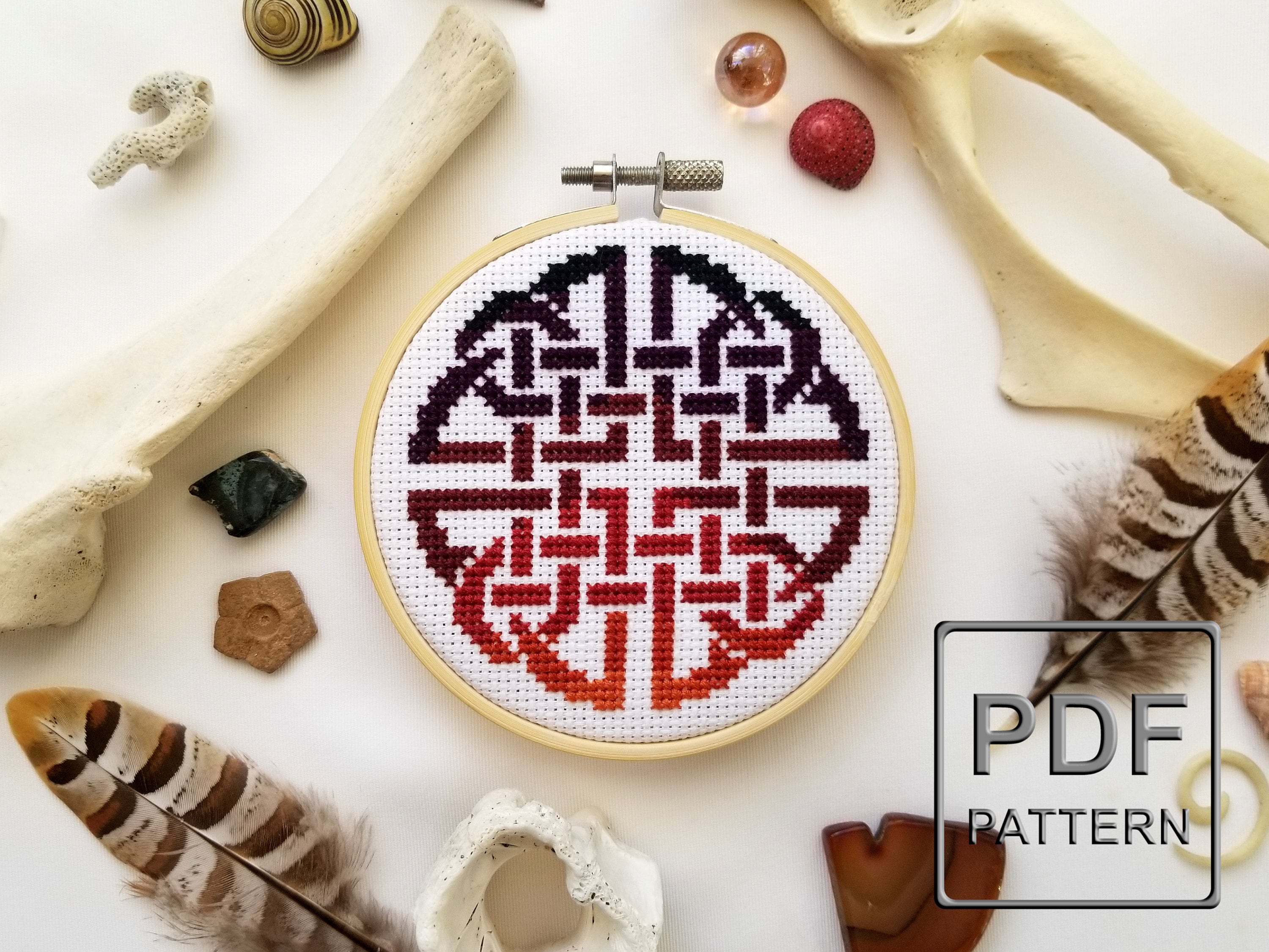 The Shield Knot, Symbol of Balance PDF Pattern Cross Stitch, Embroidery ...