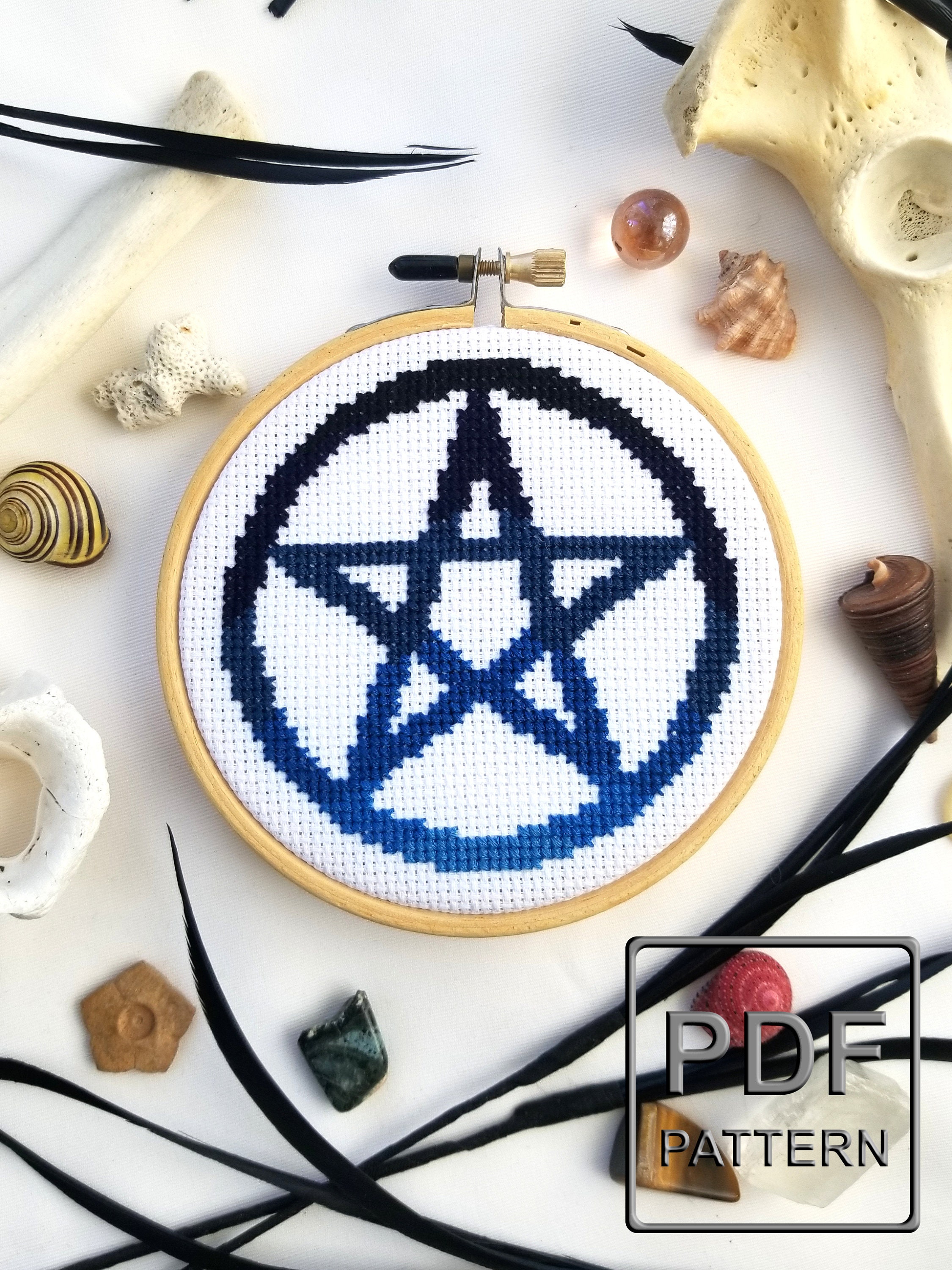 The Pentacle Symbols of Life PDF Pattern Cross Stitch - Etsy