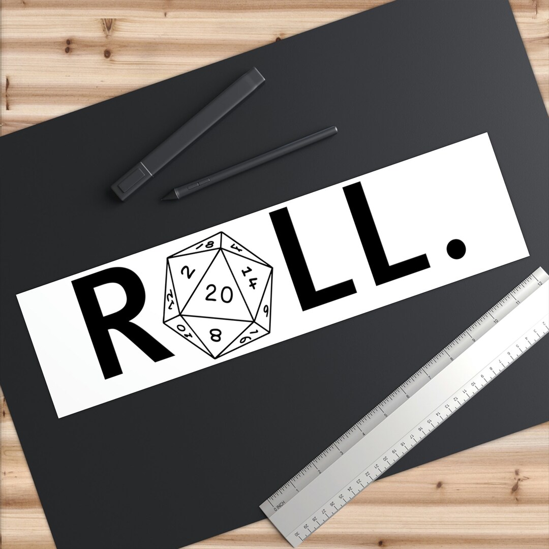 Roll D20 Bumper Sticker, Dungeons and Dragons Vinyl Decal, TTRPG Bumper ...