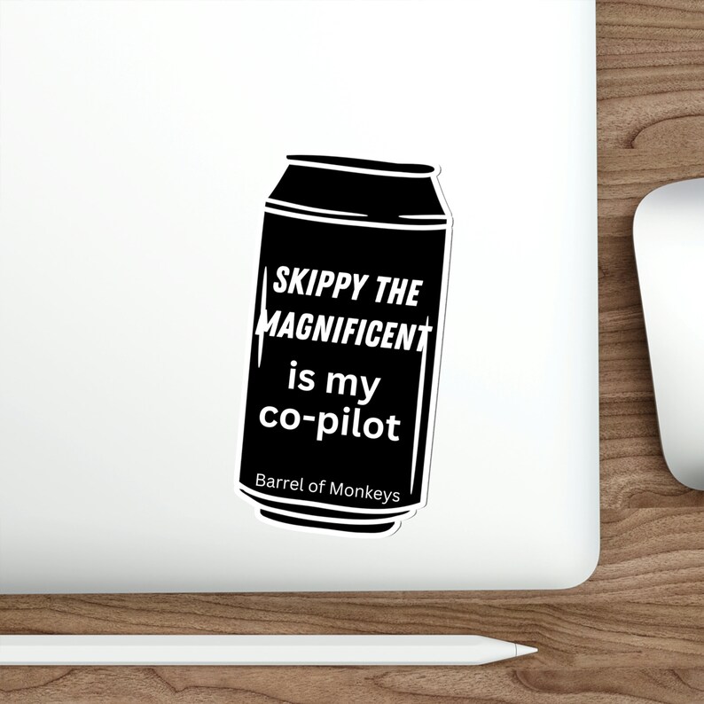 White Skippy the Magnificent is My Co-pilot Sticker, Expeditionary ...