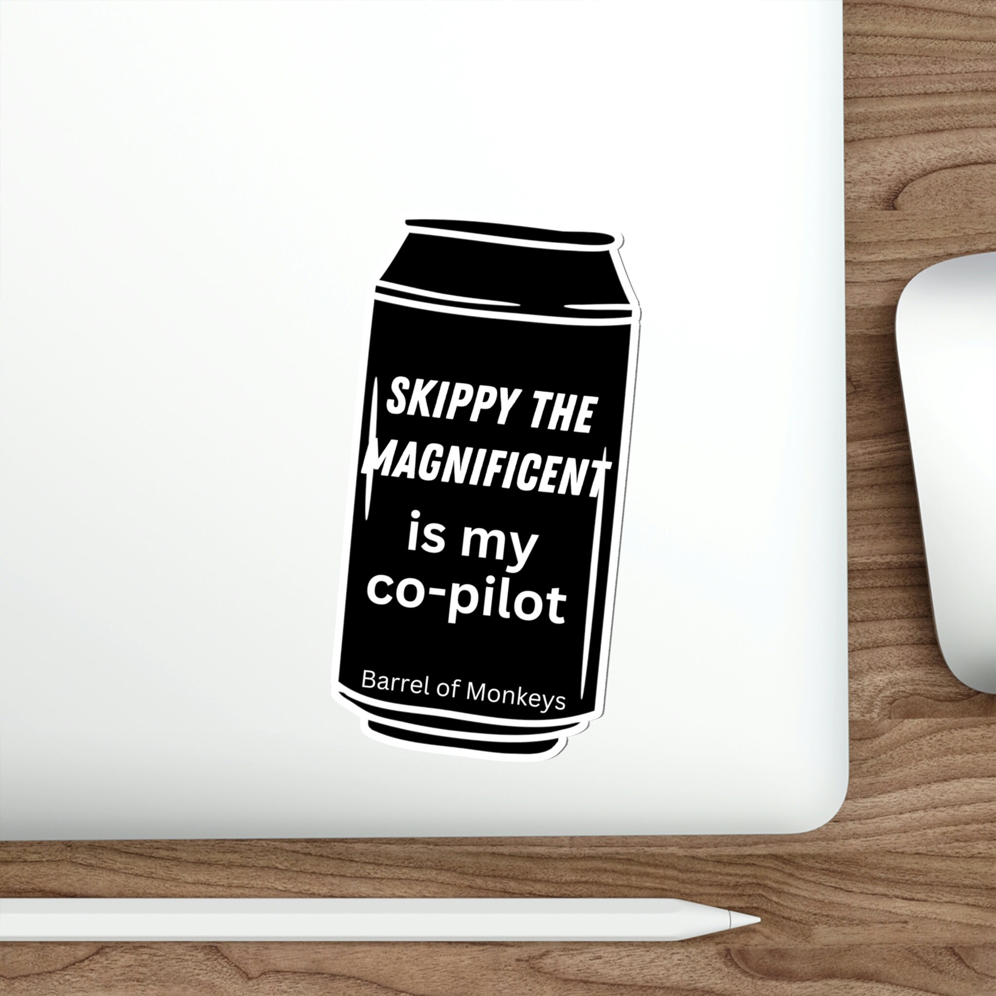 White Skippy the Magnificent is My Co-pilot Sticker, Expeditionary ...