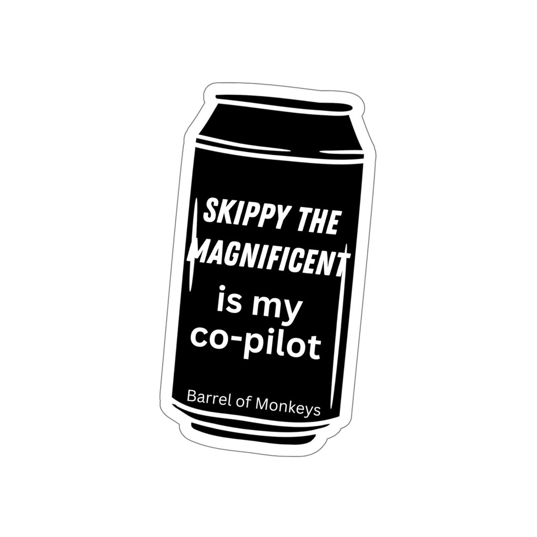 White Skippy the Magnificent is My Co-pilot Sticker, Expeditionary ...