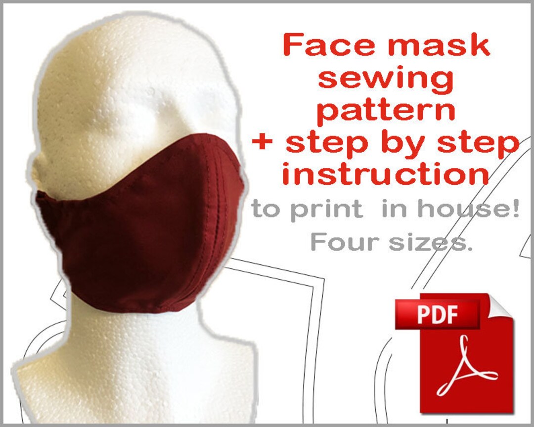 Face Mask PDF Sewing Pattern - Etsy