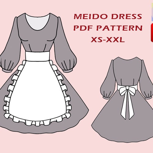 Meido Dress PDF Sewing Pattern WITHOUT INSTRUCTION - Etsy