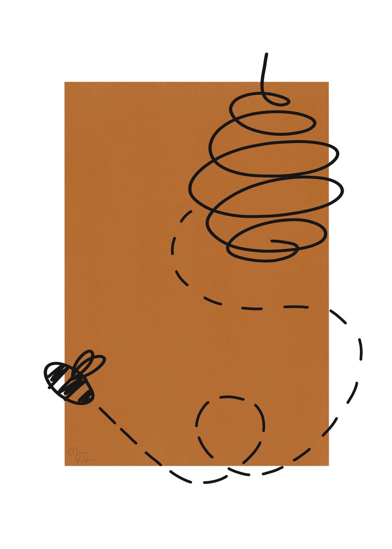 Bee & Hive Line Art - Etsy