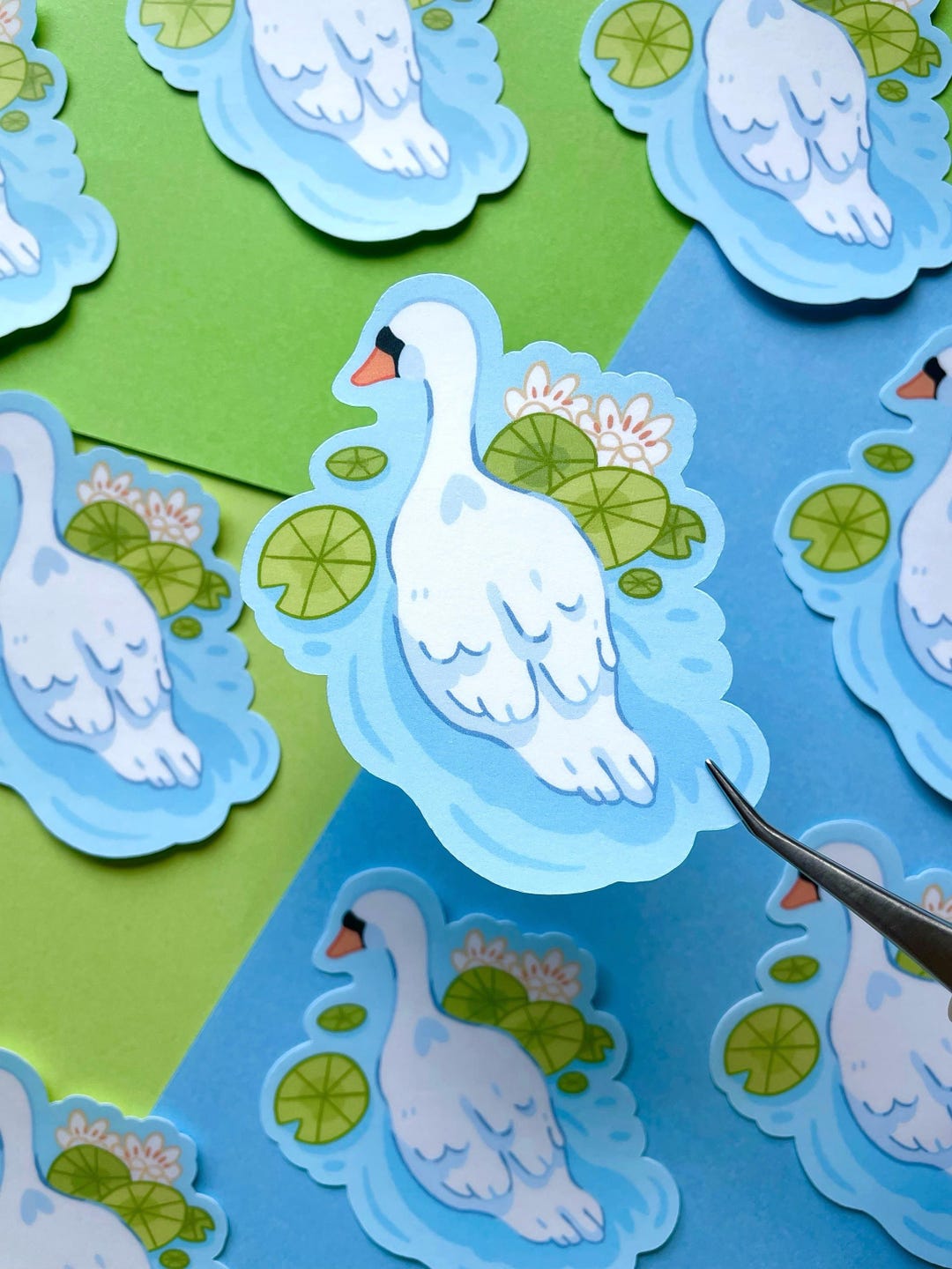 Swan Matte Vinyl Sticker | Waterproof Bird Decal - Etsy