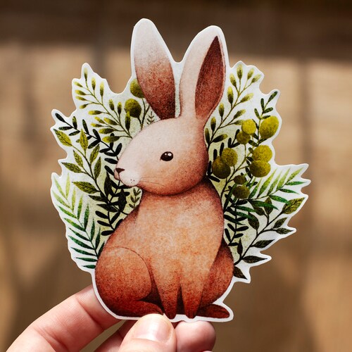 Hare Rabbit Bunny Vinyl Sticker Waterproof Decal. - Etsy