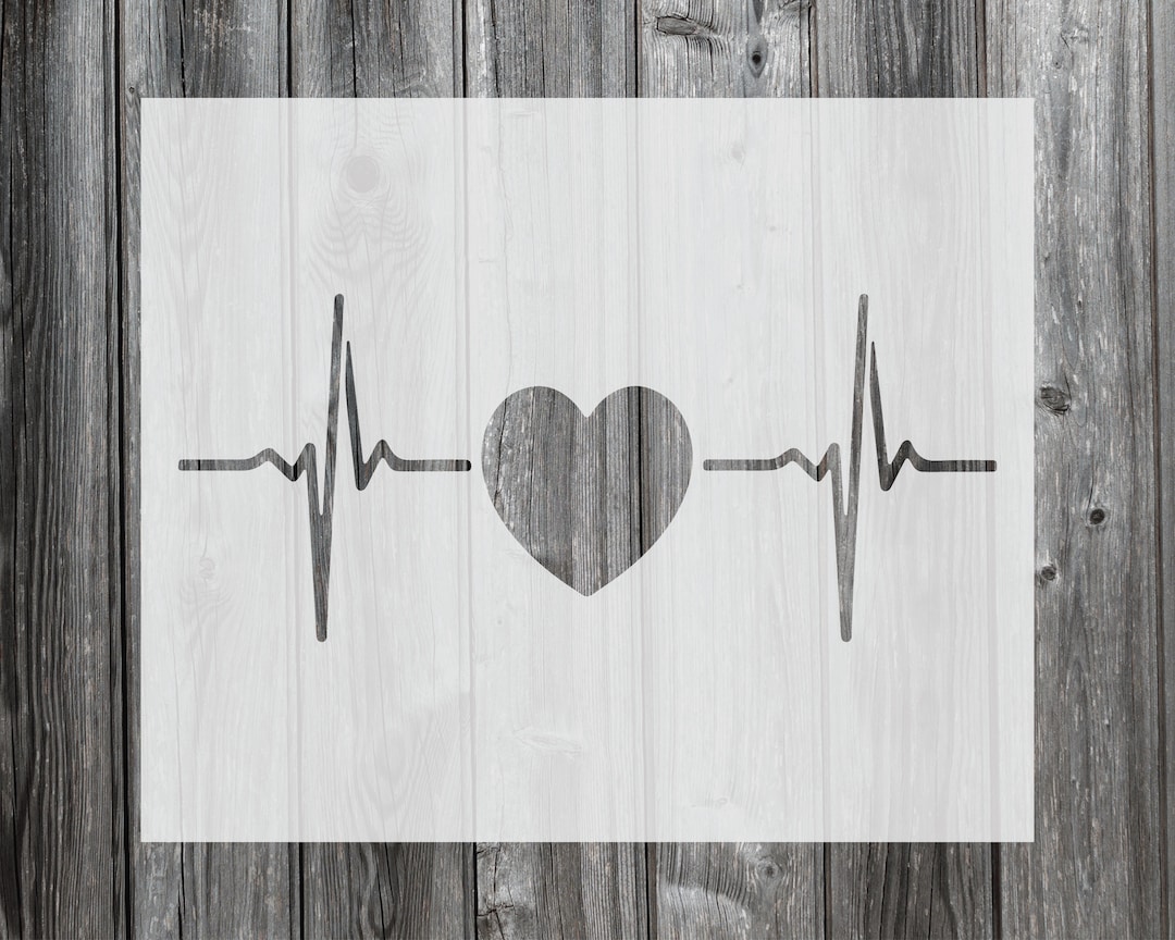 Heartbeat Stencil, Reusable Stencil for Painting, 942 - Etsy