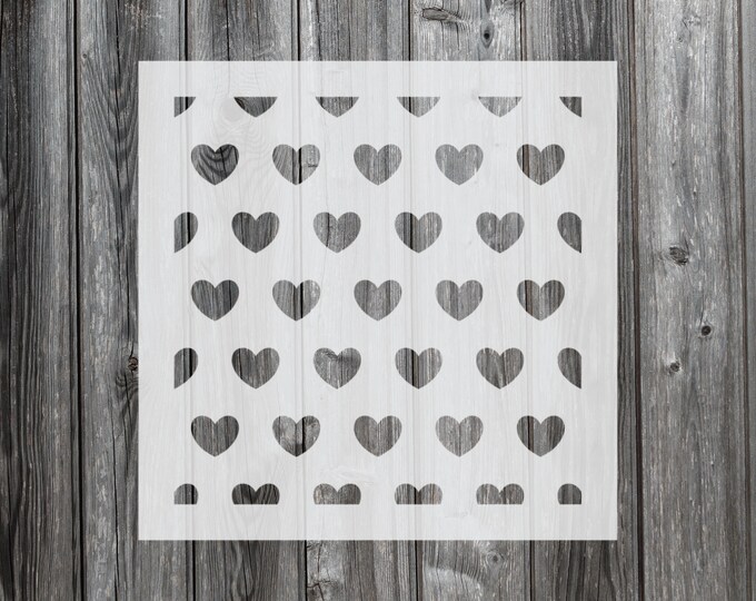 Floating Hearts Stencil Reusable Floating Hearts Stencil Art Stencil ...