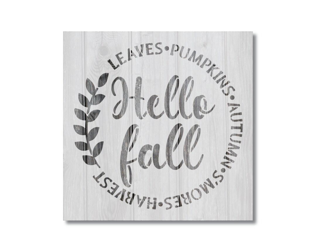 Hello Fall Stencil, Reusable Stencil for Painting, 855 - Etsy