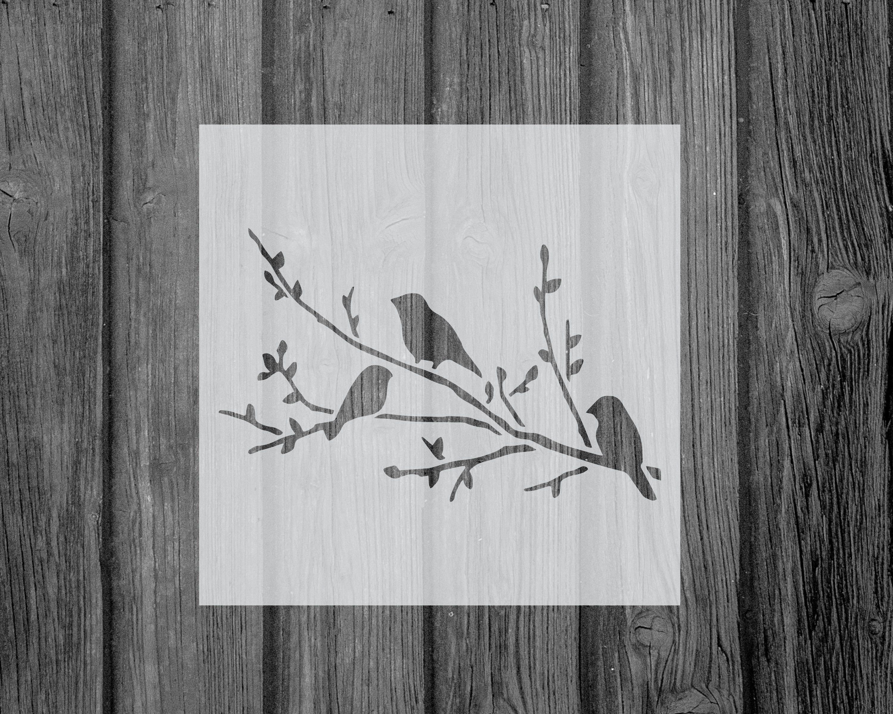Bird Branch Stencil