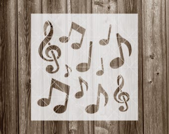 Music Sheet Stencil N.1: Reusable Musical Notes Stencil for Painting on ...