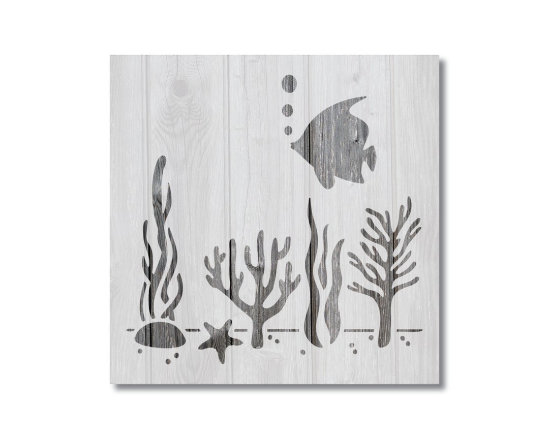 Underwater Sea Stencil, Reusable Stencil for Painting, 168 - Etsy