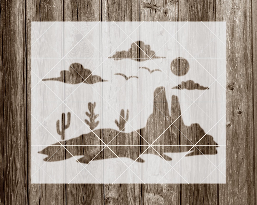 Desert Stencil, Reusable Stencil for Painting, 2088 - Etsy