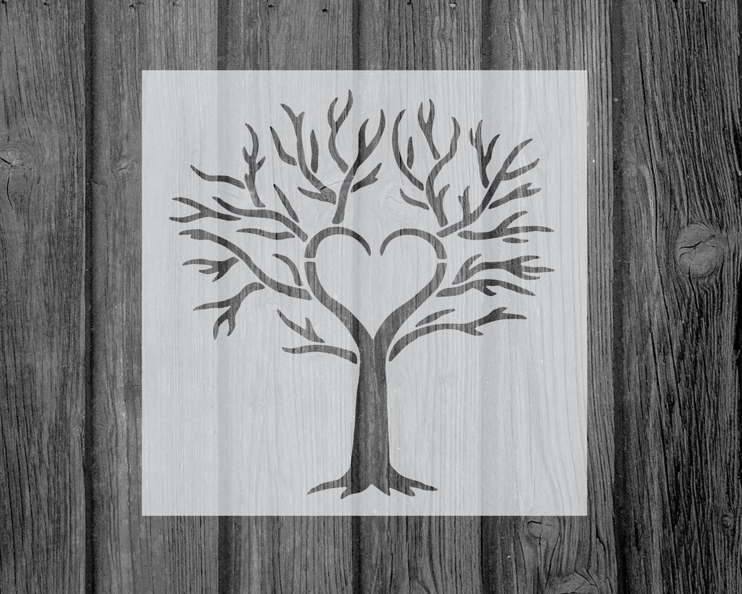 Heart Tree Stencil, Reusable Stencil for Painting, 765 - Etsy