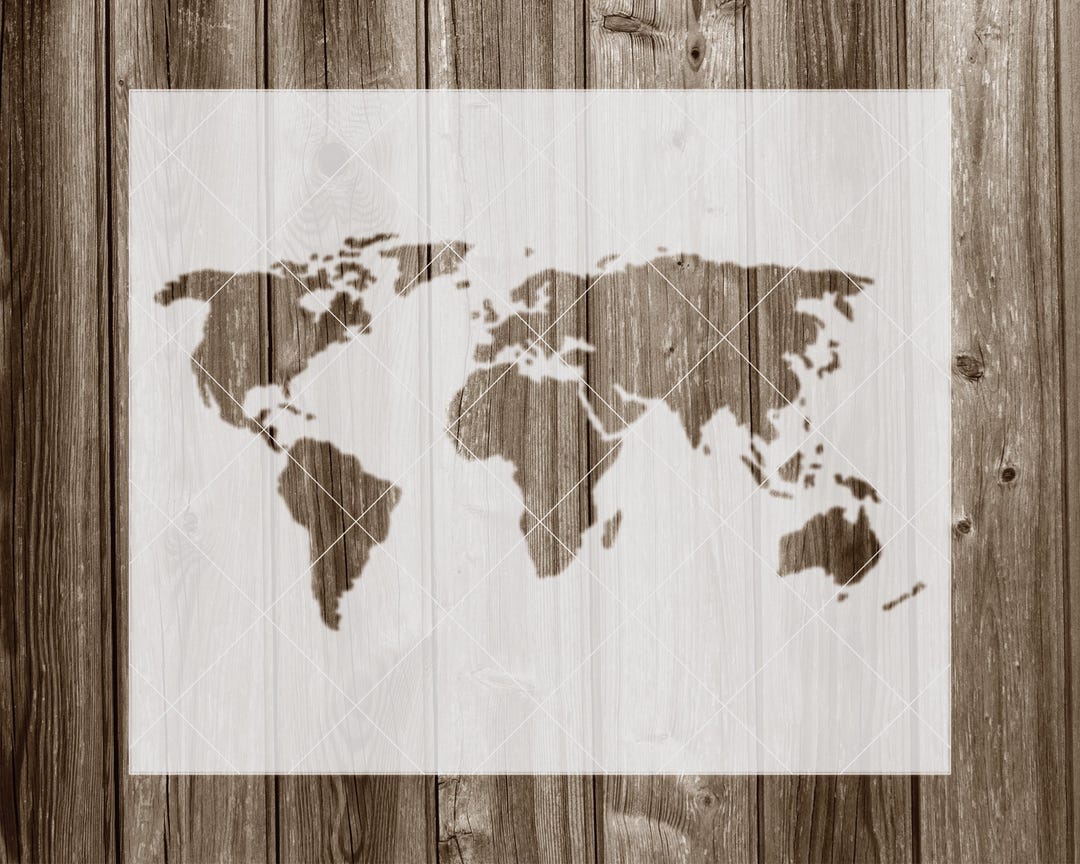 World Map Stencil, Reusable Stencil for Painting, 1057 - Etsy