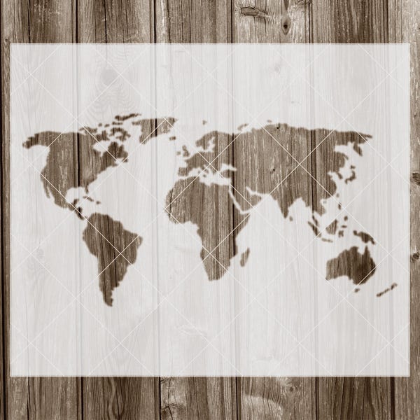 World Map Stencil - Etsy