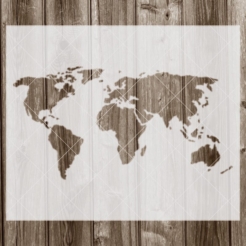 World Map Stencil - Etsy