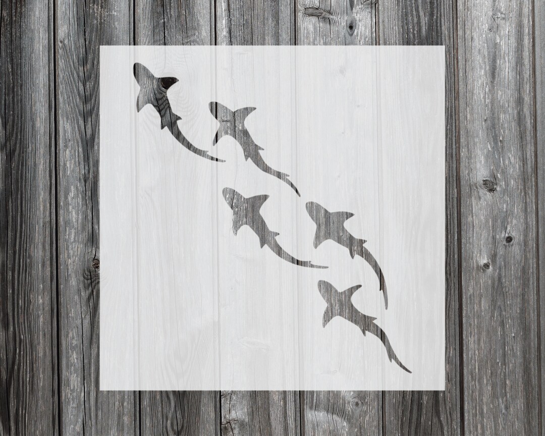 Sharks Stencil, Reusable Stencil for Painting, 557 - Etsy