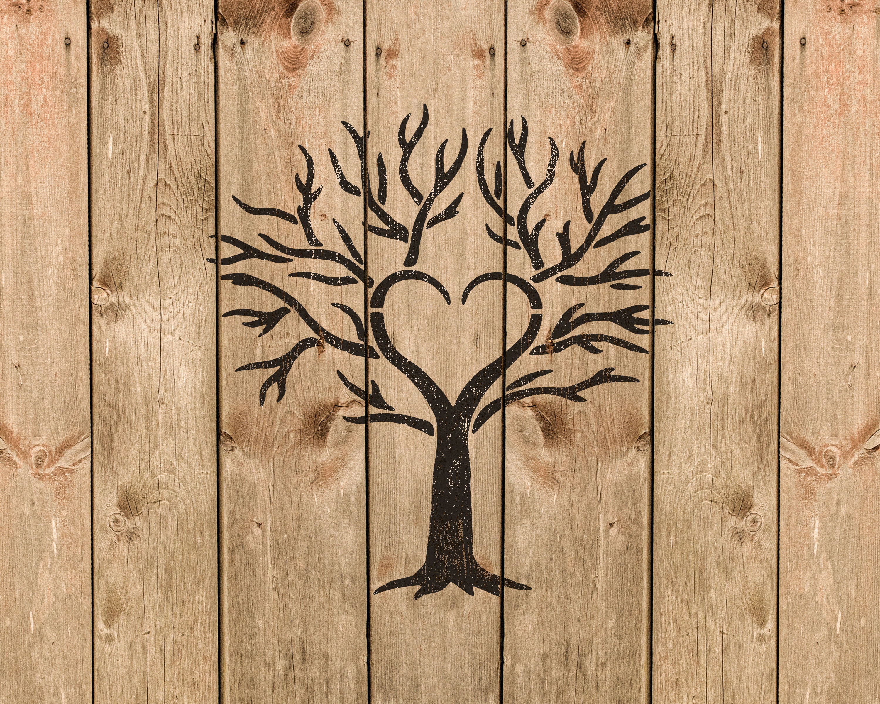 Heart Tree Stencil, Reusable Stencil for Painting, 765 - Etsy