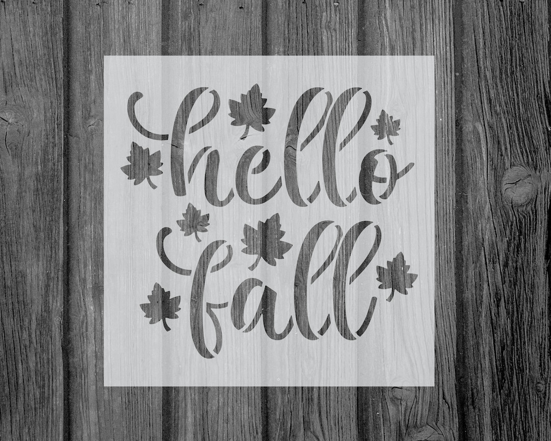 Hello Fall Stencil-stencils-stencils for Painting-art - Etsy