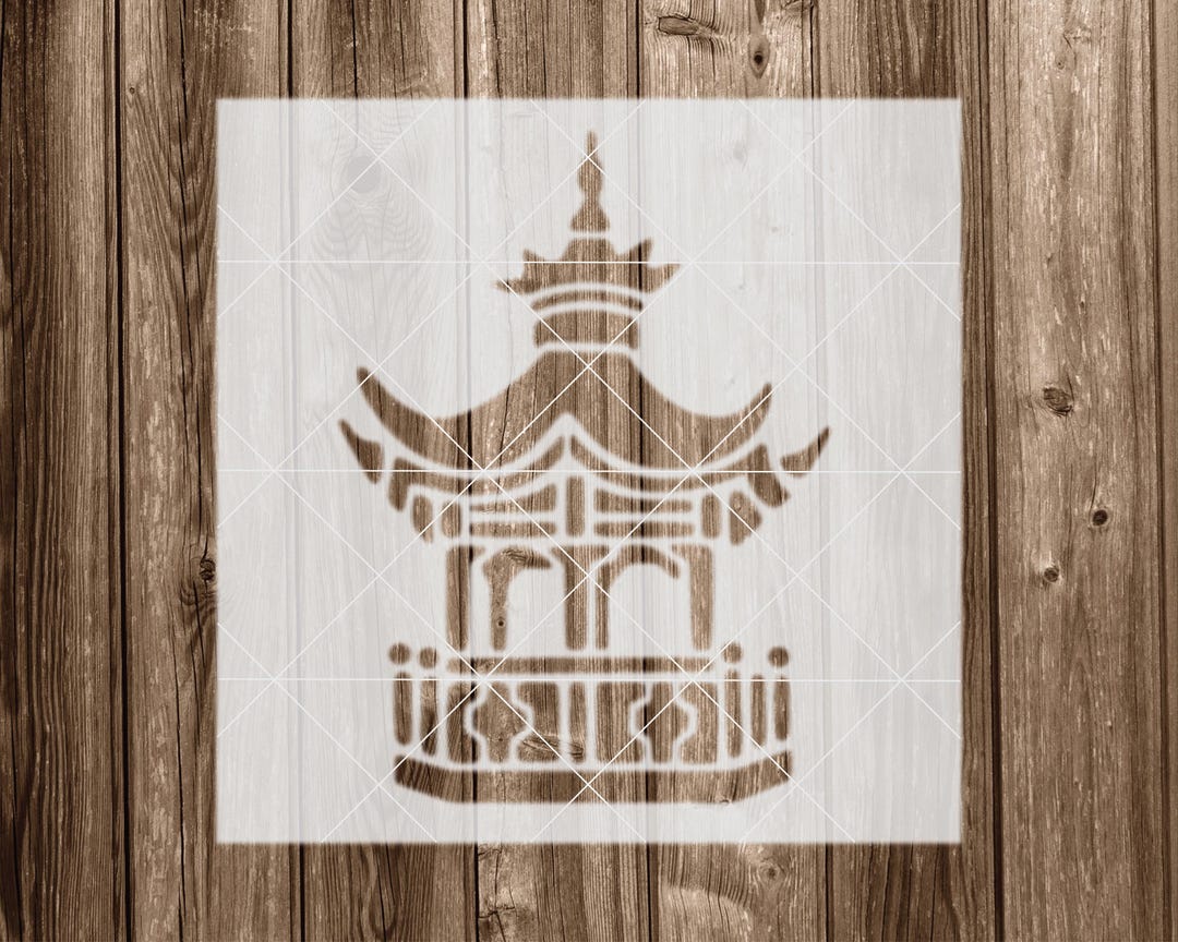 Asian Temple Stencil, Reusable Stencil for Painting, 2245 - Etsy