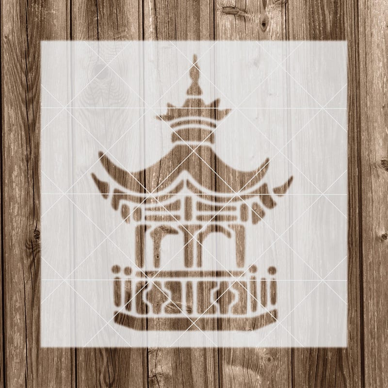 Pagoda Stencil - Etsy
